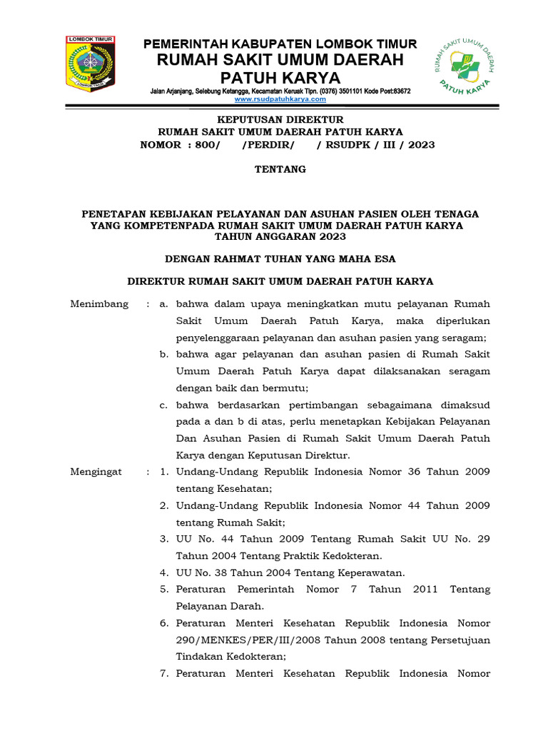 Pap 1.1.2 Regulasi Kewenangan Pemberian Instruksi Oleh PPA Yg Kompeten | PDF