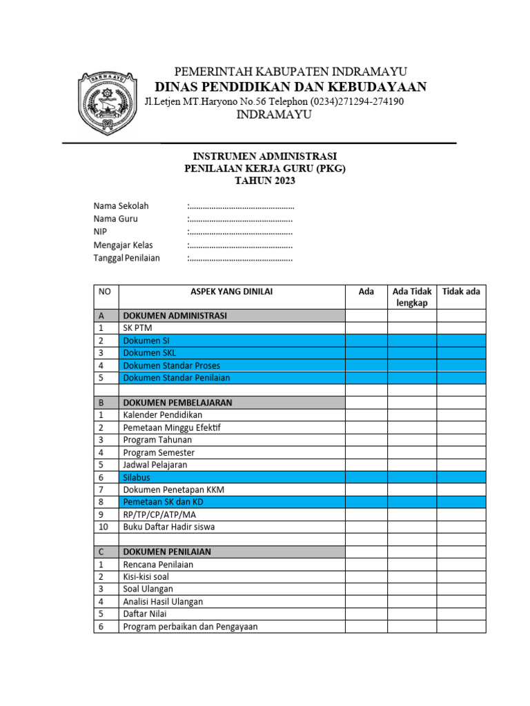 16.instrumen PKG 2023 | PDF