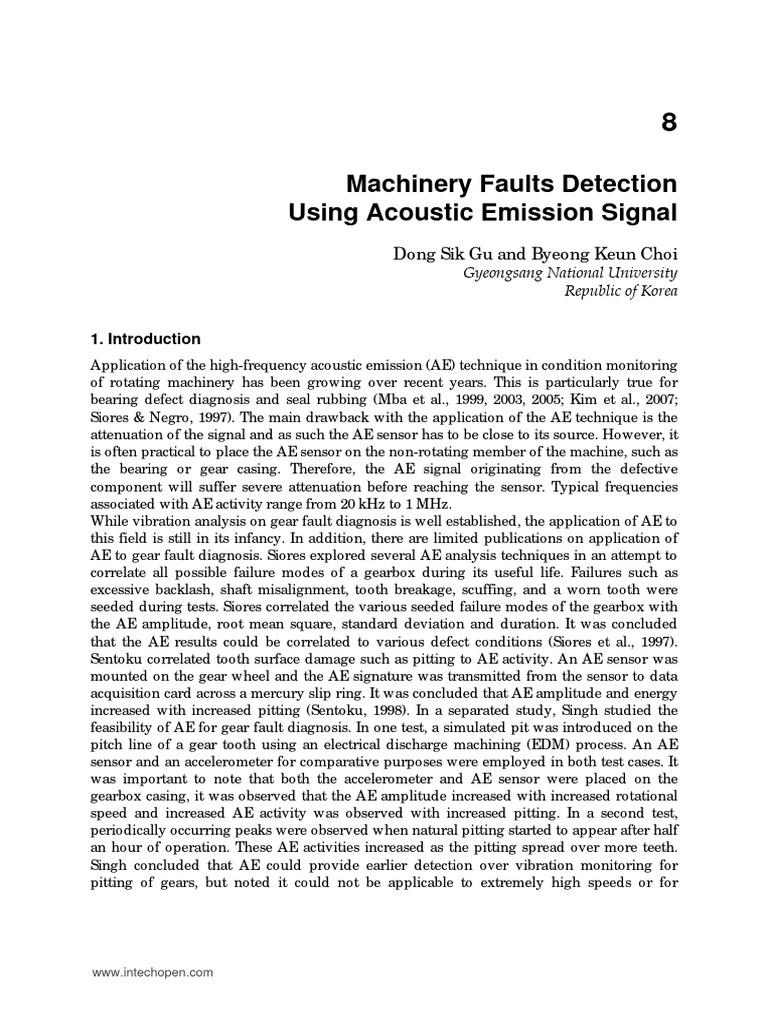 InTech-machinery Faults Detection Using Acoustic Emission Signal | PDF | Wavelet | Sampling ...