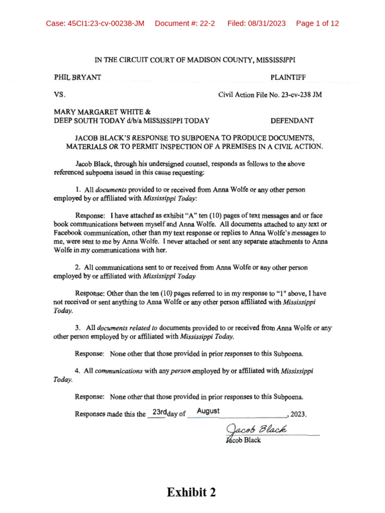 22 2 Jacob Black Reponse - Redacted | PDF