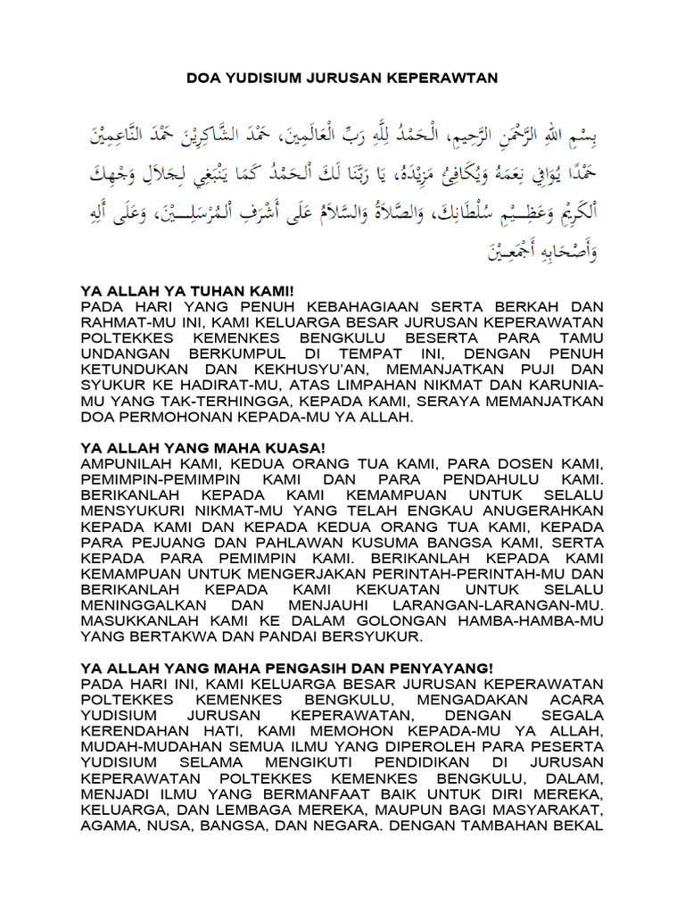 Doa Yudisium | PDF