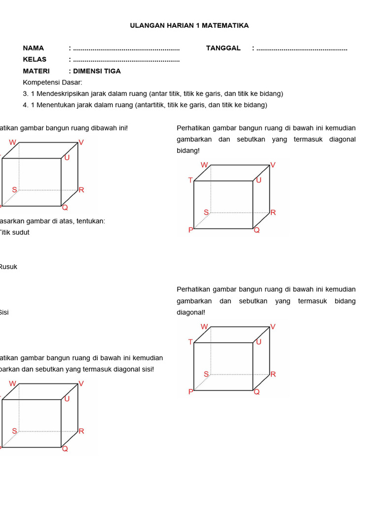 Dimensi Tiga - Identifikasi Bangun Ruang | PDF