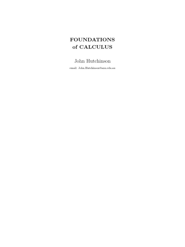 Foundations of Calculus | PDF | Limit (Mathematics) | Numbers
