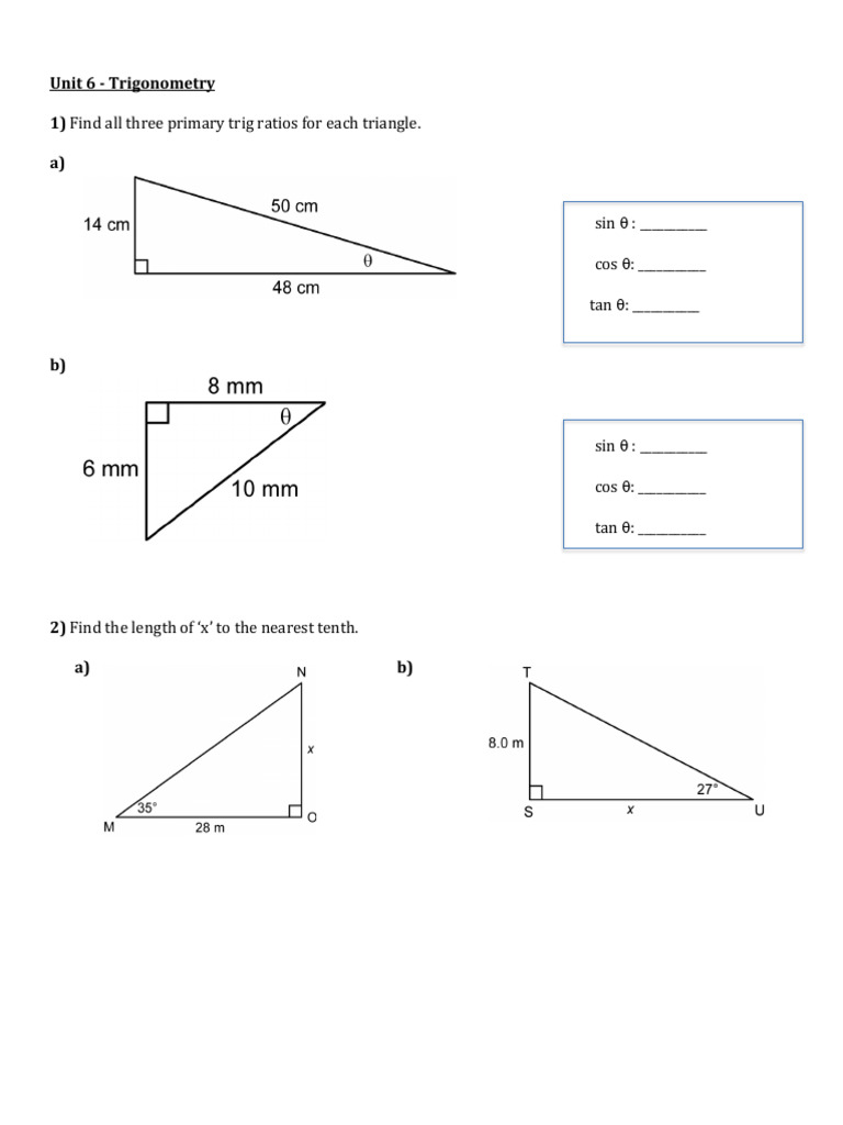 Unit 6 Extra Practice Questions | PDF | Triangle | Euclidean Plane Geometry