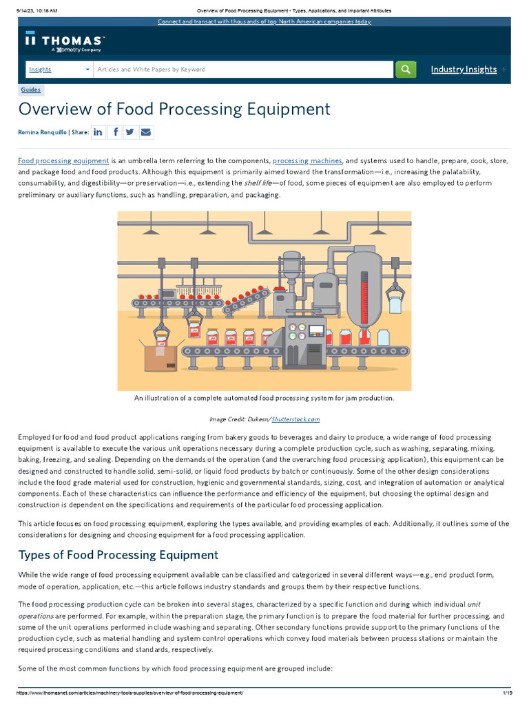 Overview of Food Processing Equipment - Types, Applications, and ... Overview of Food Processing Equipment - Types, Applications, and ...