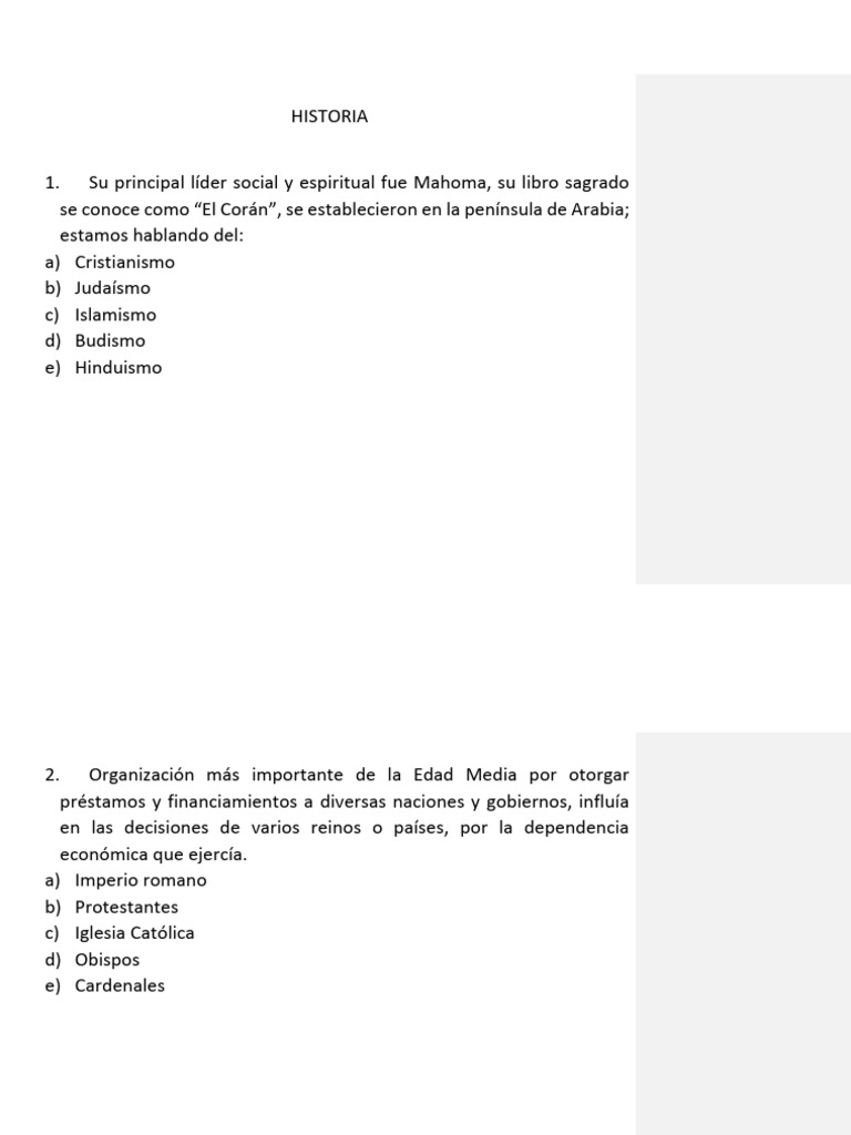 Preguntas Historia | PDF | Nueva españa | México