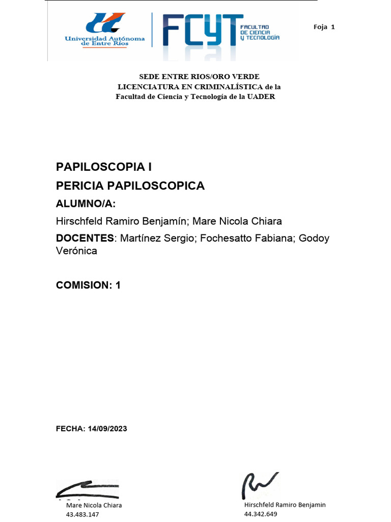 Modelo de Informe Pericial | PDF | Huella dactilar | Técnicas de ...