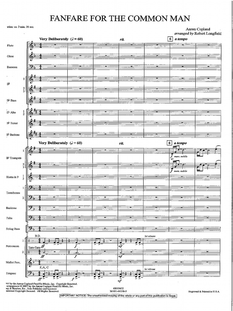 Fanfare For A Common Man (Arr.) | PDF