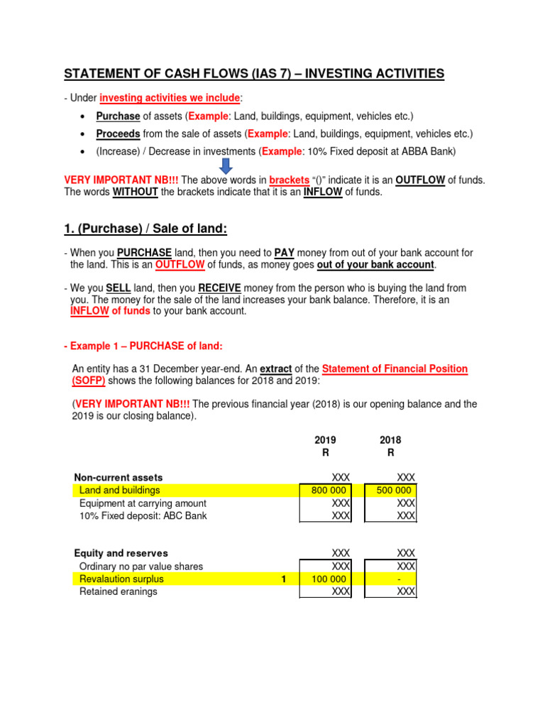 Cash Flow from Investing Activities | PDF | Debits And Credits | Expense
