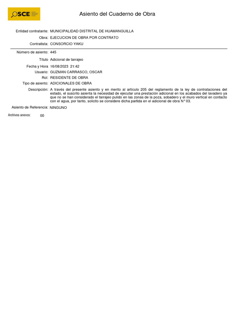 Cuaderno de Obra Adicional HH | PDF | Alcantarillado | Ingeniero civil