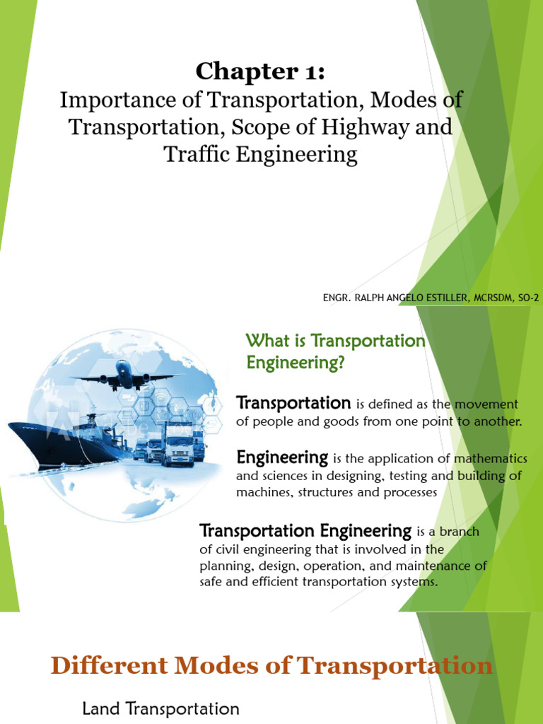 Overview of Transportation Engineering | PDF | Transport | Rail Transport
