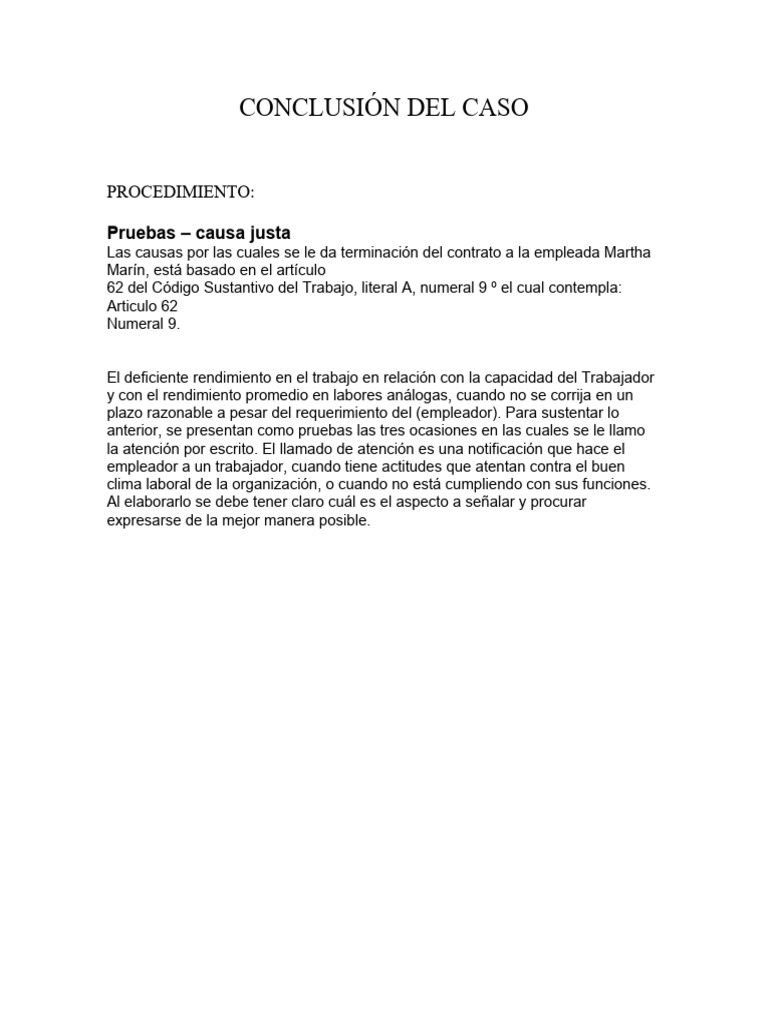 CONCLUSIÓN DEL CASO | PDF