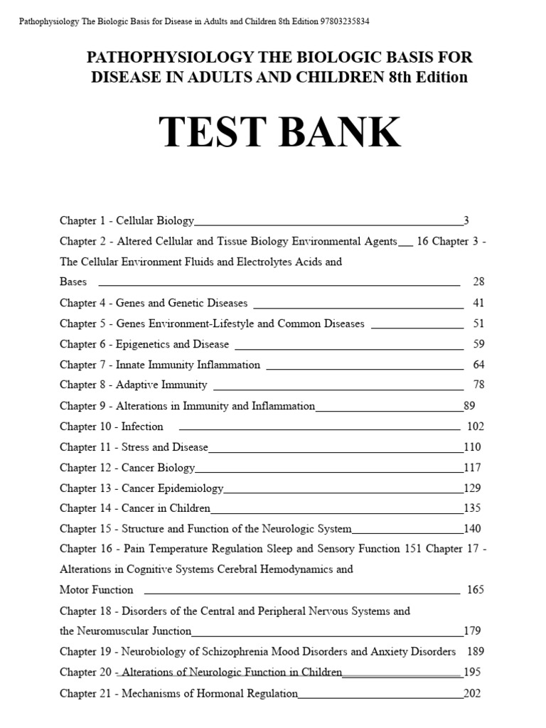 61f6ee9b36c90 Pathophysiology The Biologic Basis For Disease in Adults ...