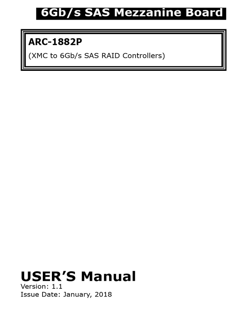 ARC1882P Manual | PDF | Hard Disk Drive | Computing