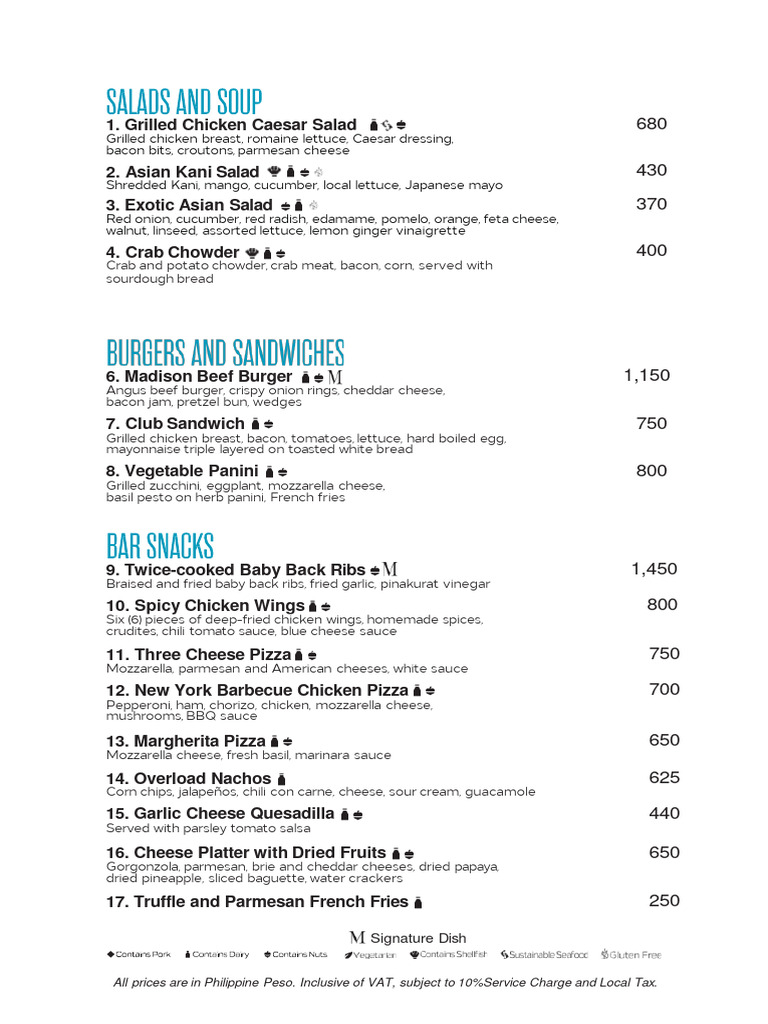 MNLPH Madison Food Menu March 2023 | Download Free PDF | Pasta | Sauce