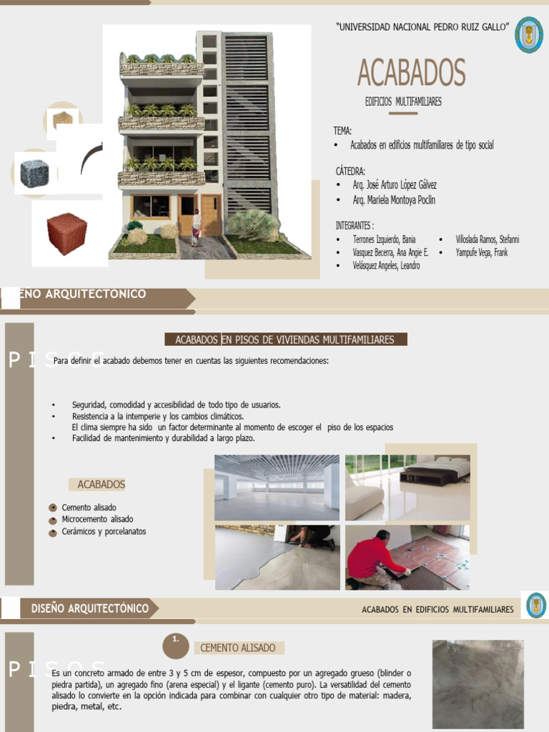 Acabados en Edificios Multifamiliares | PDF | Ascensor | Hormigón