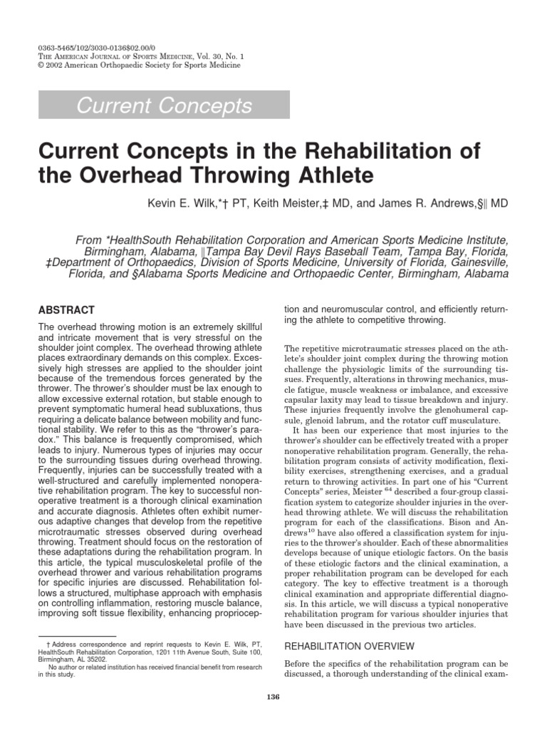2 Current Concepts in The Rehabilitation 1144851241 | PDF | Shoulder ...