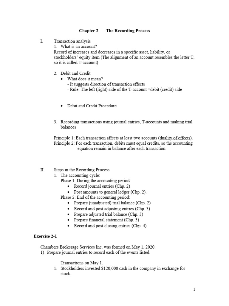 Accounting Recording Process Guide | PDF | Debits And Credits ...