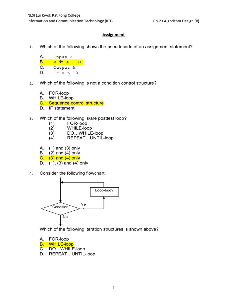 Ch.23 Algorithm Design II - Assignment - Ans | PDF | Software ...