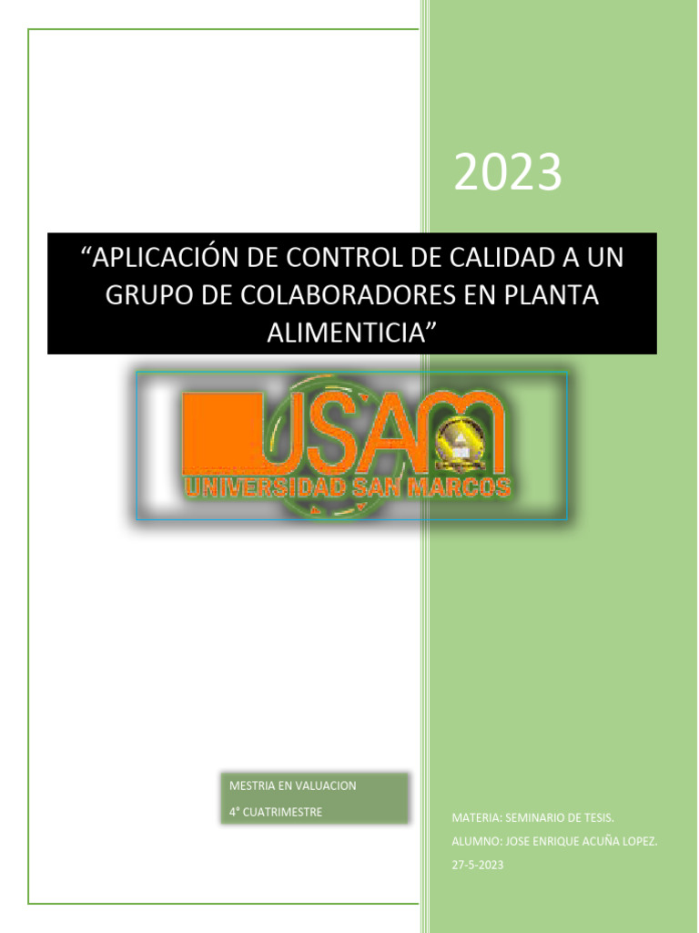 Control de Calidad | PDF | Calidad (comercial) | Planificación