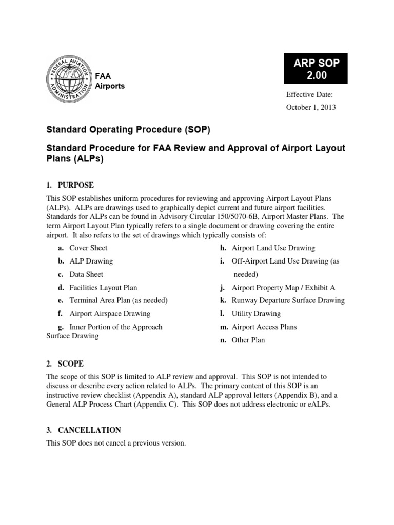 Arp SOP 200 ALP Review | PDF | Airport | Federal Aviation Administration