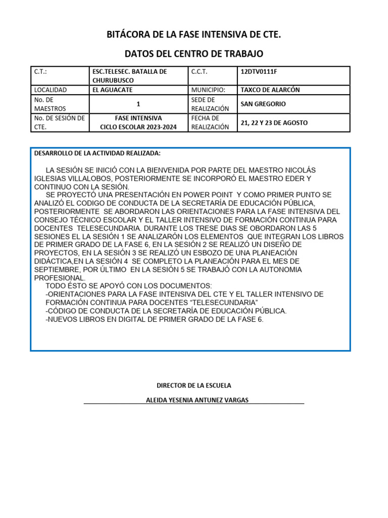 Bitã Cora de La Fase Intensiva de Cte 2023 | PDF