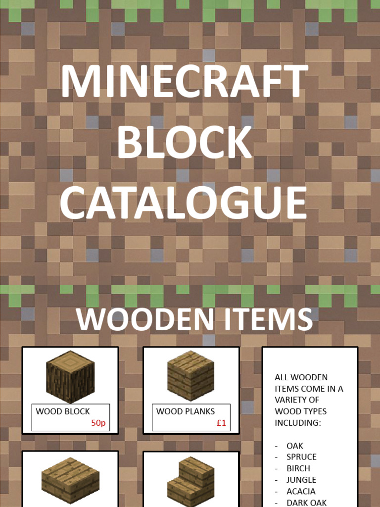 Minecraft Block Items | PDF | Natural Materials | Materials