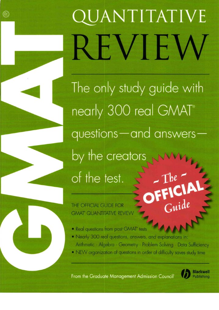The Official Guide For GMAT - Quantative Review | PDF