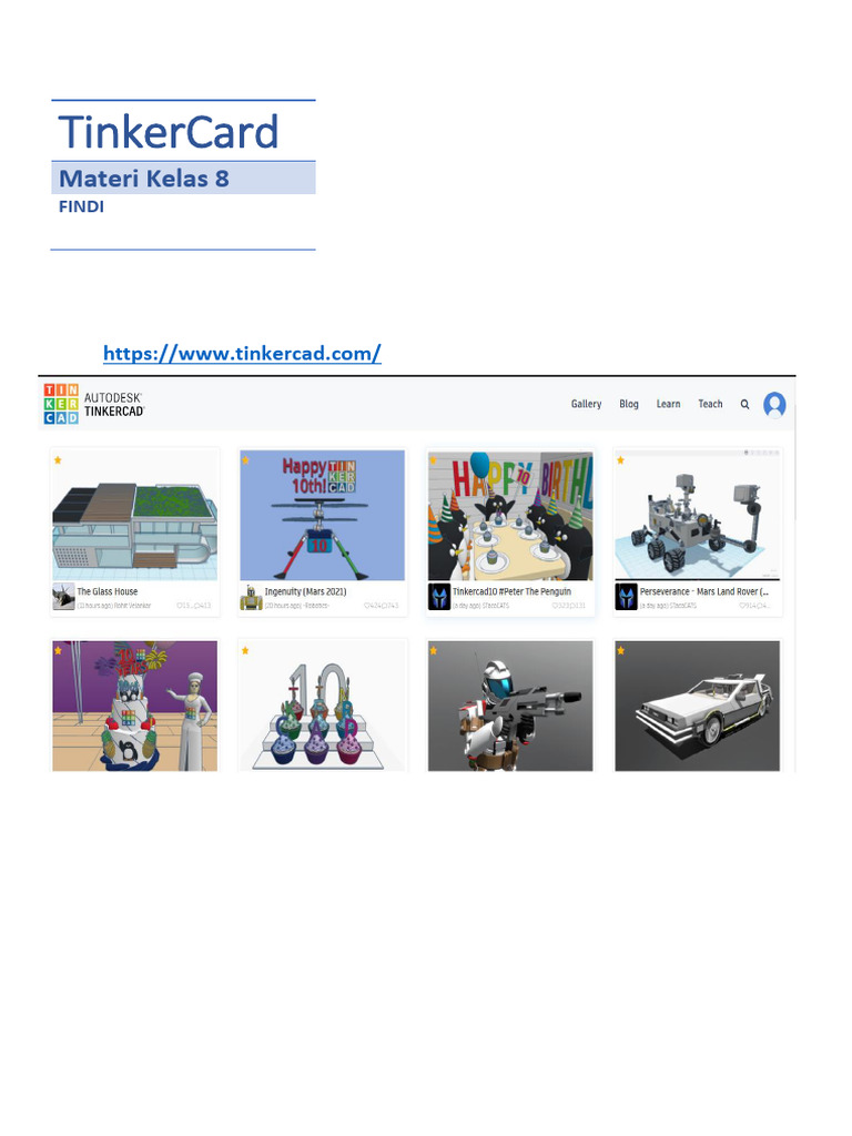 Tinkercad Kelas 8 | PDF