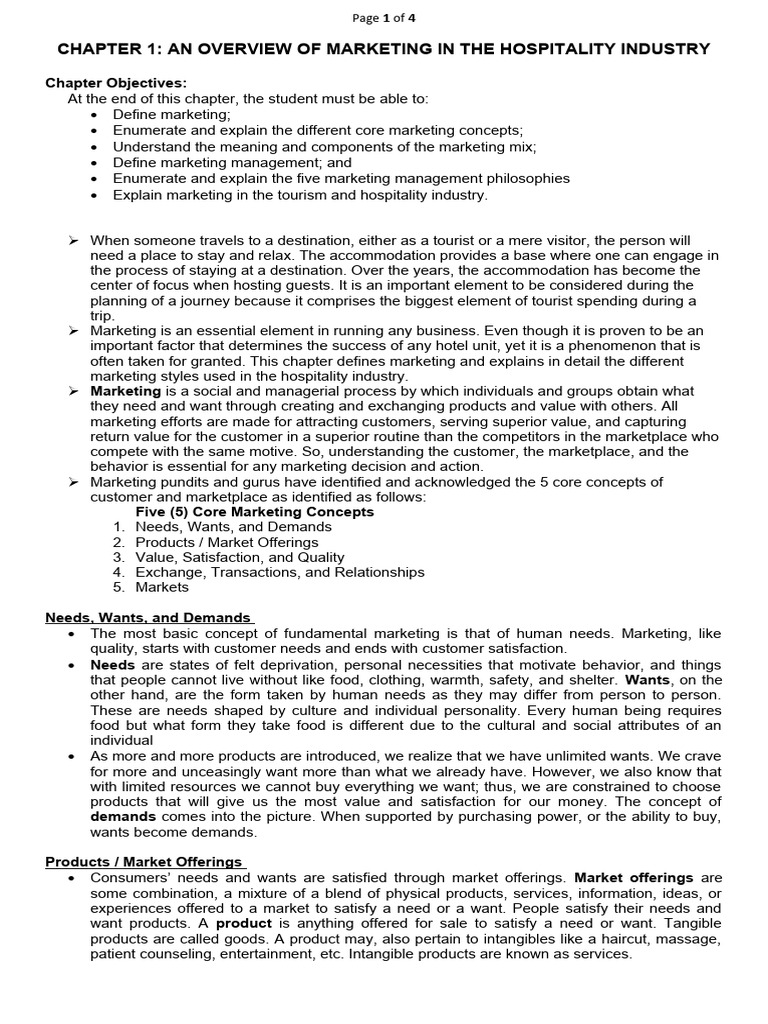 An Overview of Marketing in The Hospitality Industry 1 | Download Free ...