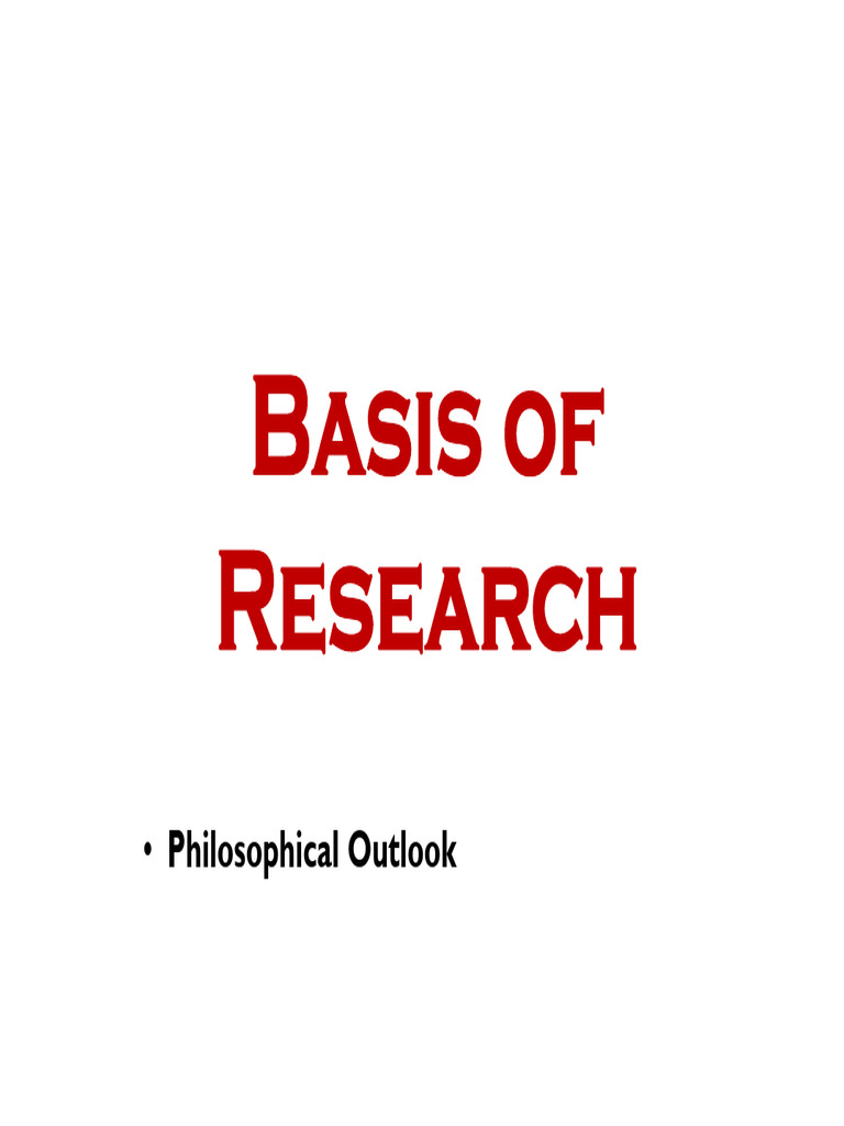 Lect 1 Basis of Research | PDF | Methodology | Statistics