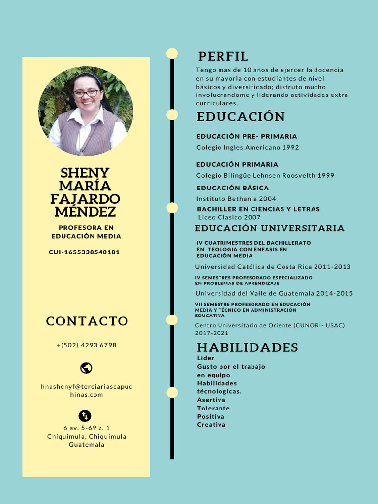Sheny Fajardo Méndez+CV. | PDF | Maestros | Modificación de comportamiento