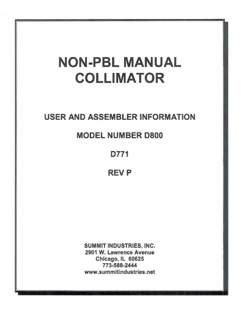 03 D800 Collimator Manual | PDF