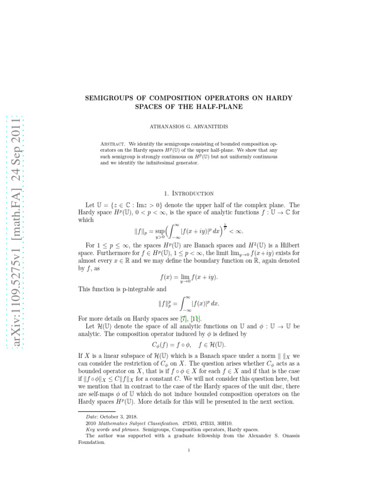 Semigroups Of Composition Operators On Hardy Spaces Of The Half Plane
