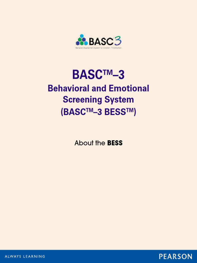 About The BASC-3 BESS | Download Free PDF | Categorical Variable | Adolescence