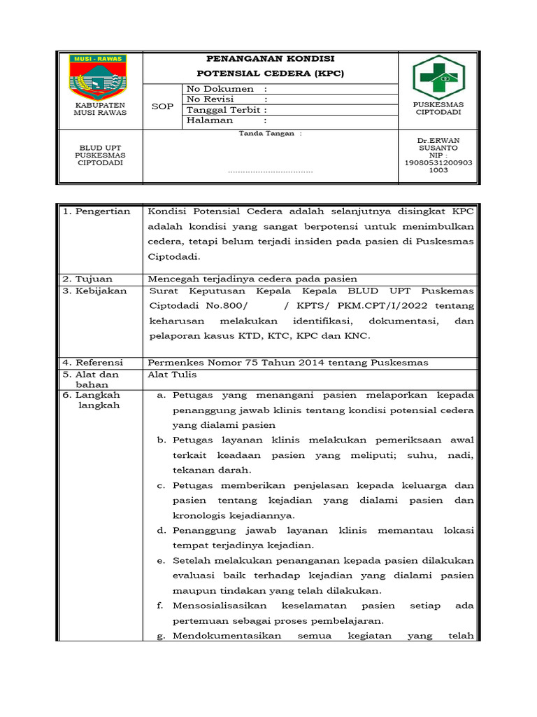 5.4.1.1 Sop KPC | PDF