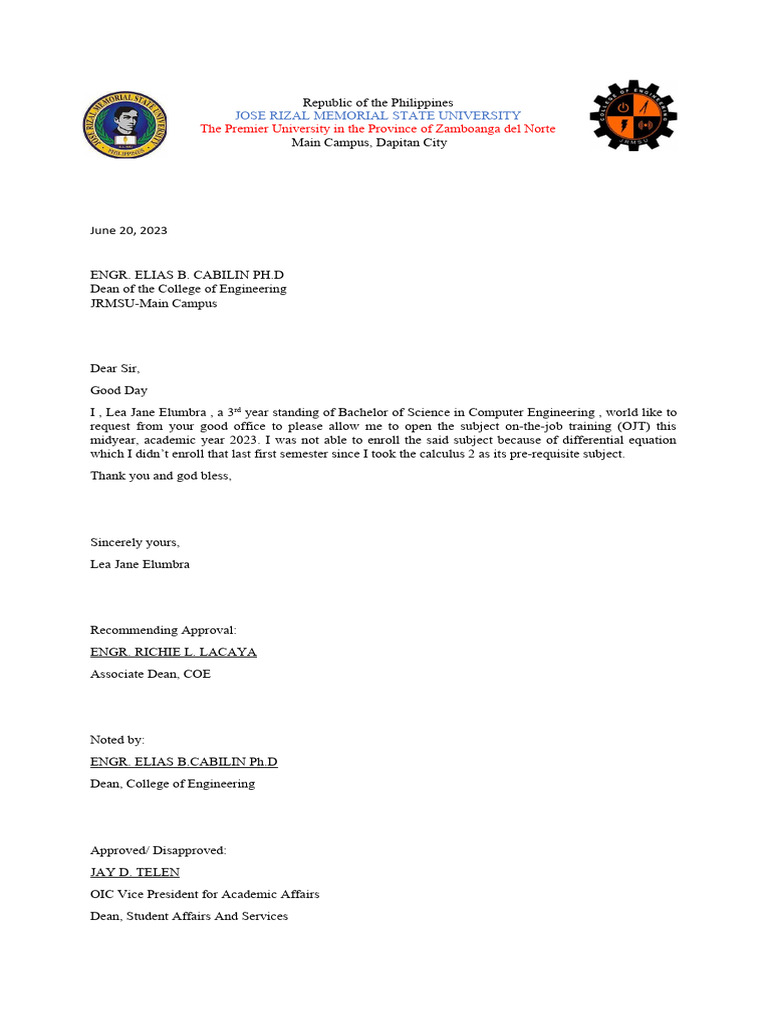 Request Letter | PDF