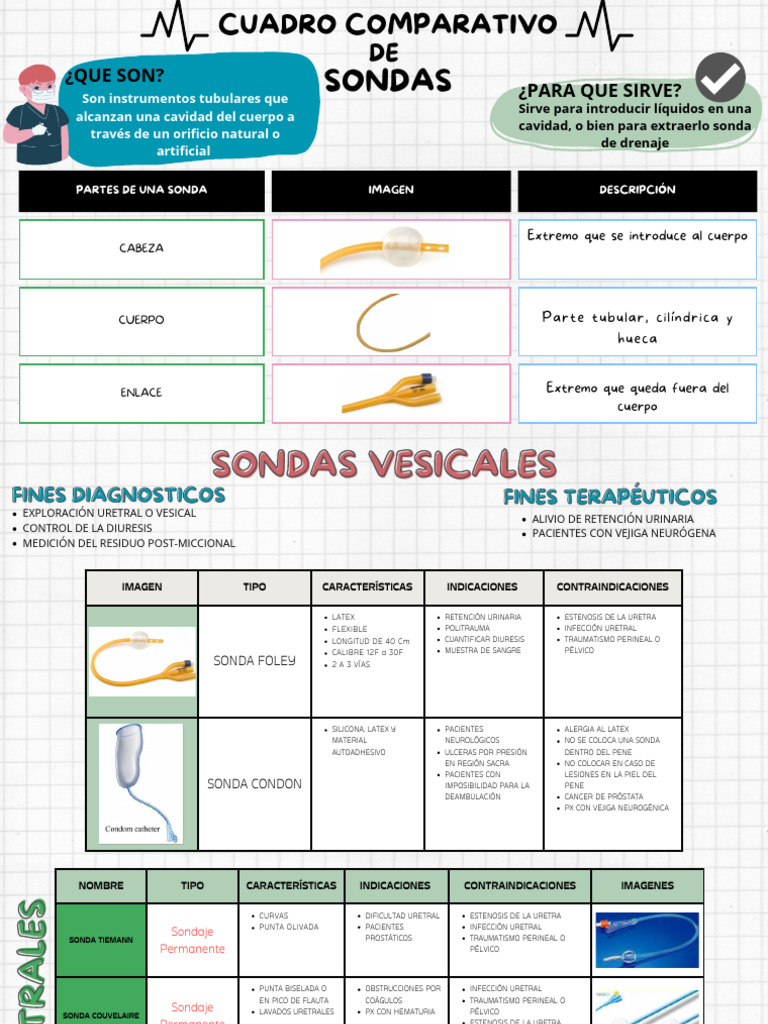 Partes Y Tipos De Sondas Médicas Pdf Urología Medicina