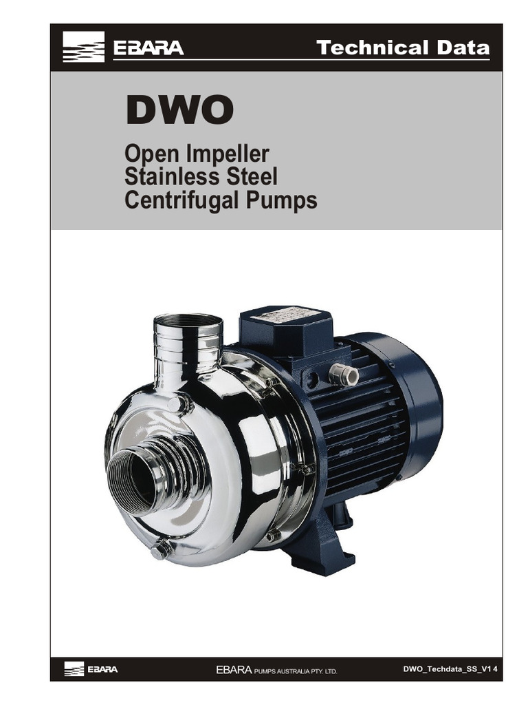 Ebara 1-8-1-DWO - Techdata - SS - V14 | PDF | Pump | Electric Motor