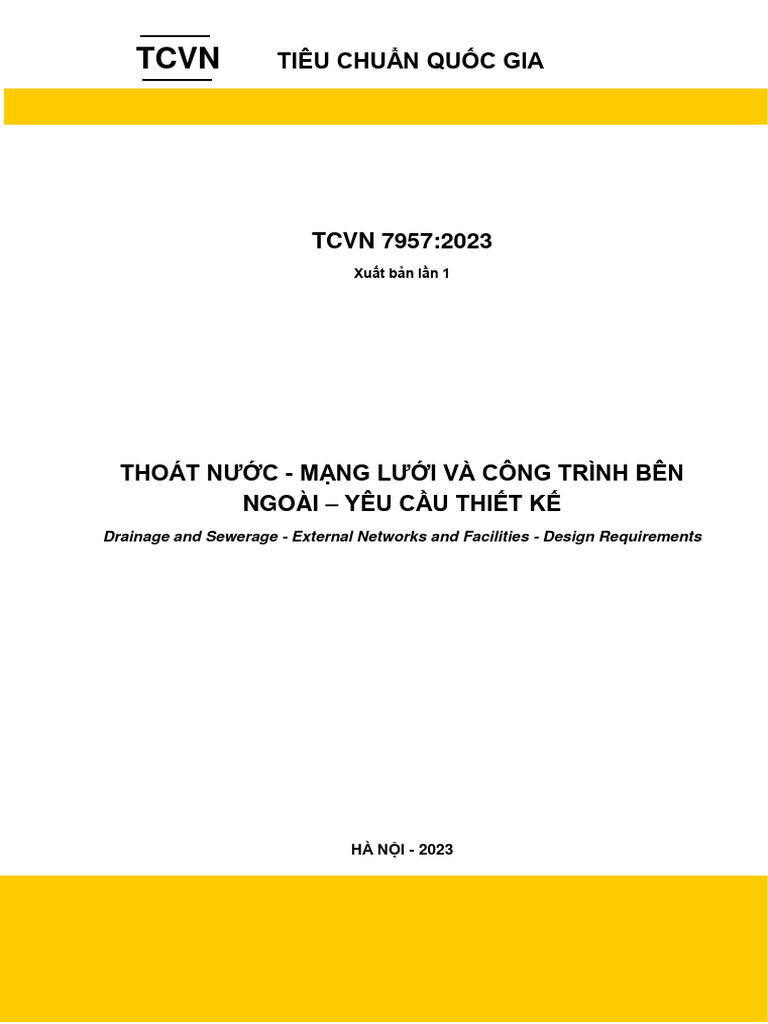 TCVN 7957-2023 HỆ THỐNG THOÁT NƯỚC | PDF