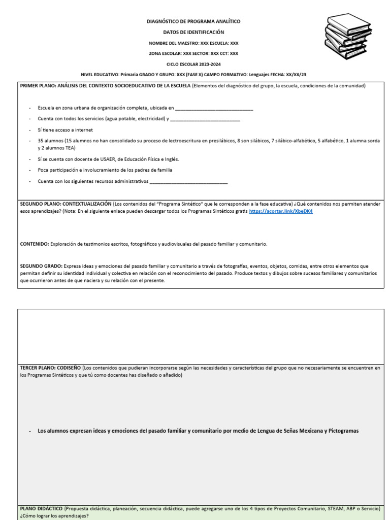 PRimer Plano Diagnóstico | PDF | Aprendizaje | Comunicación humana