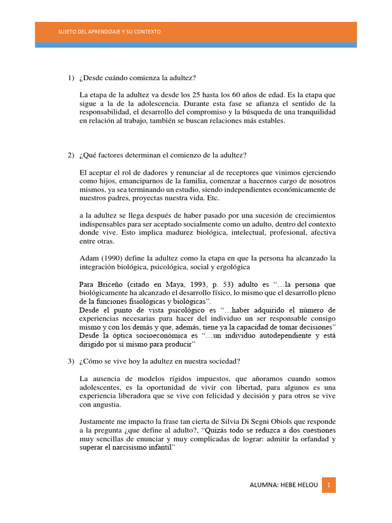 Adultez | PDF | Adultos | Ciencias del comportamiento