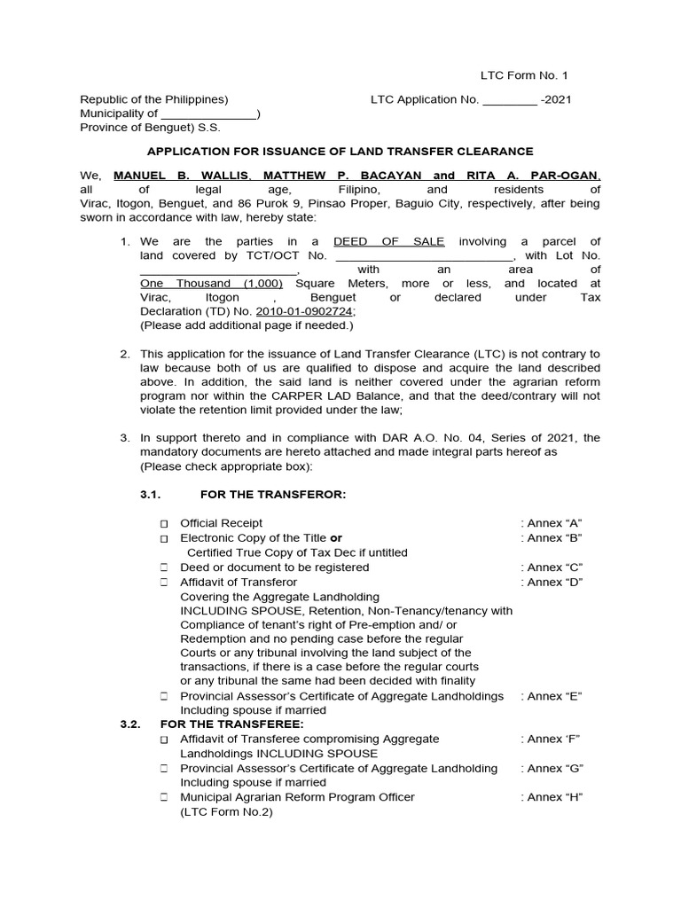 LTC Form - Dar | PDF | Justice | Crime & Violence