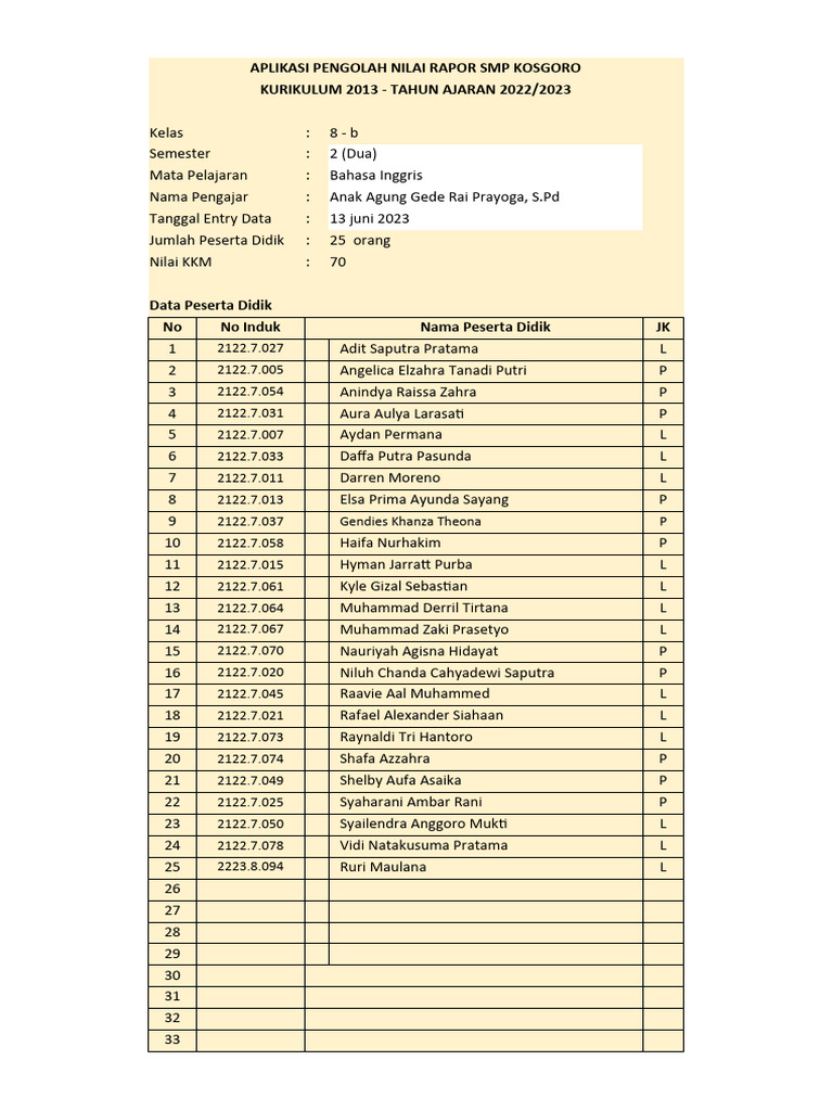 8 - B (Inggris) K13 PAT | PDF