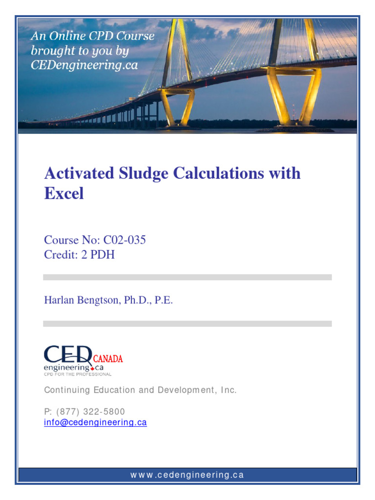 C02-035 - Activated Sludge Calculations With Excel | PDF | Sewage ...