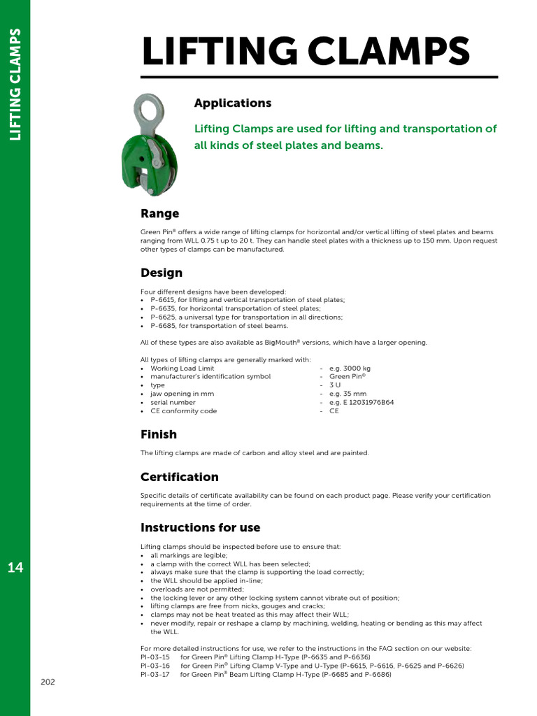 Chapter 14 - Lifting Clamps | Download Free PDF | Steel | Civil Engineering