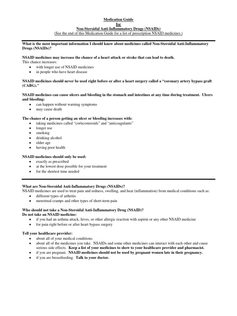 S 015 Med Guide | PDF | Nonsteroidal Anti Inflammatory Drug | Over The Counter Drug