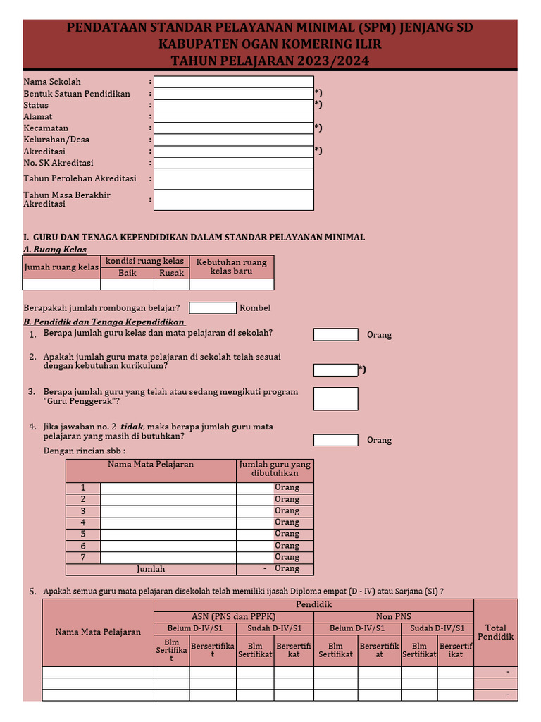 Instrumen SPM SD OK | PDF