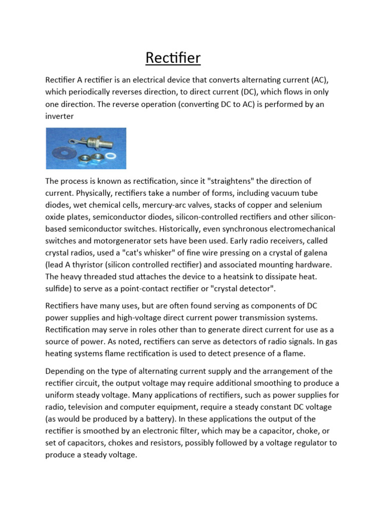Reflection | PDF | Rectifier | Electrical Equipment