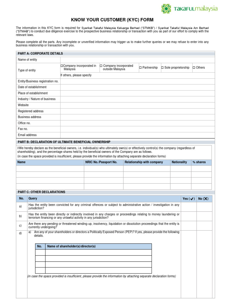 Know Your Customer Form | PDF | Liquidation | Justice